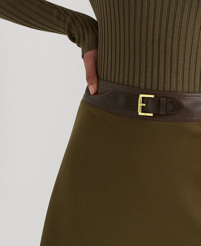 Lauren Ralph Lauren Women's Buckle-Trim Ponte A-Line Skirt - Macy's