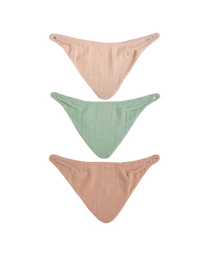 Crane Baby Baby Girls Bandana Muslin Bibs, 3 Piece Set - Macy's