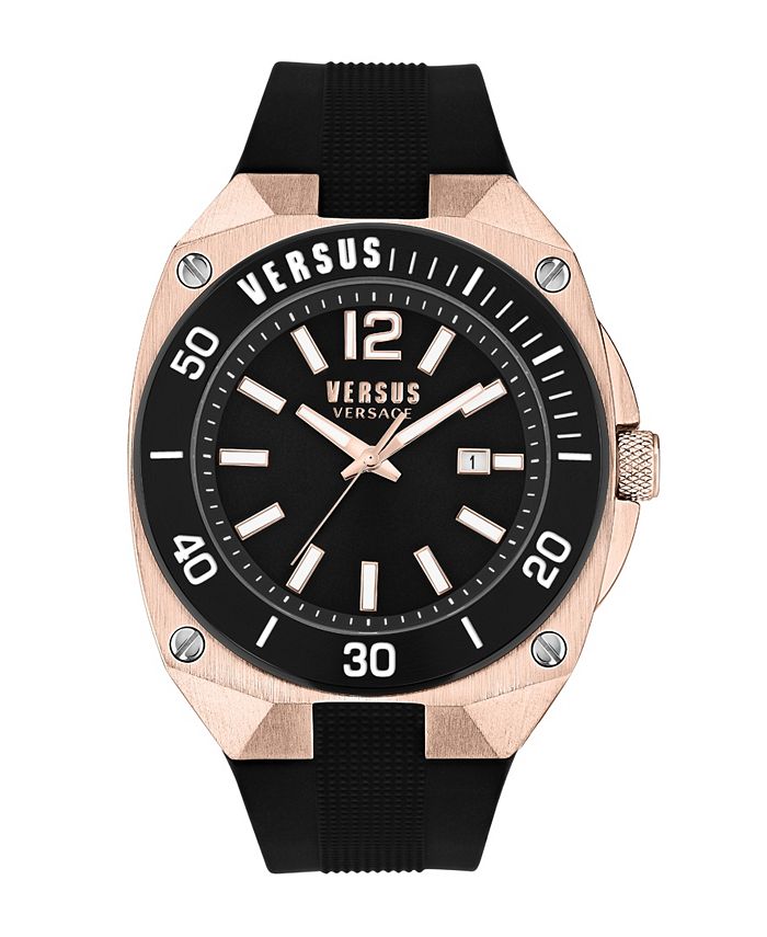 Versus Versace Men's Three-Hand Date Quartz Versus Reaction Black ...