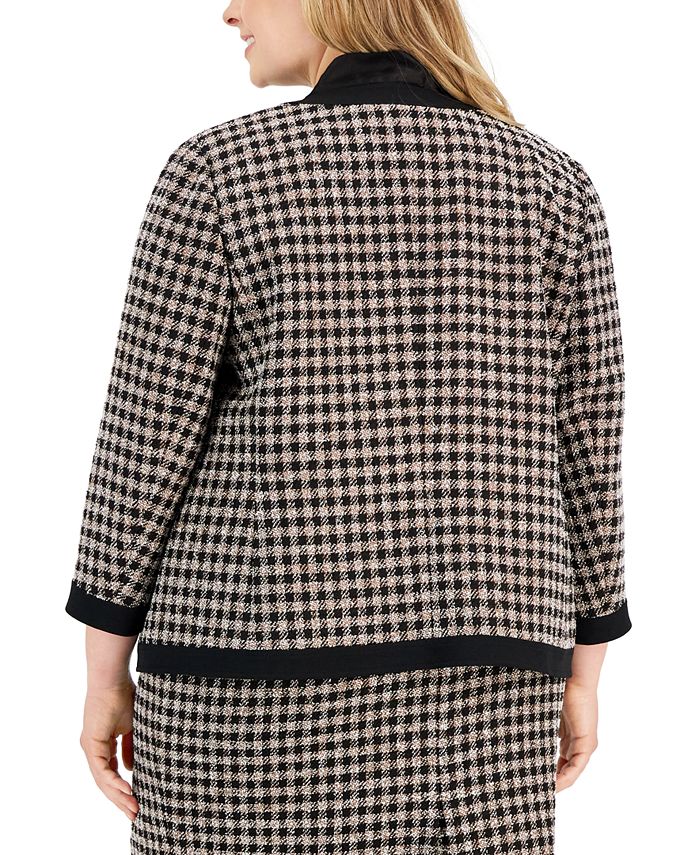 Kasper Plus Size Tweed Open Front Jacket Macys