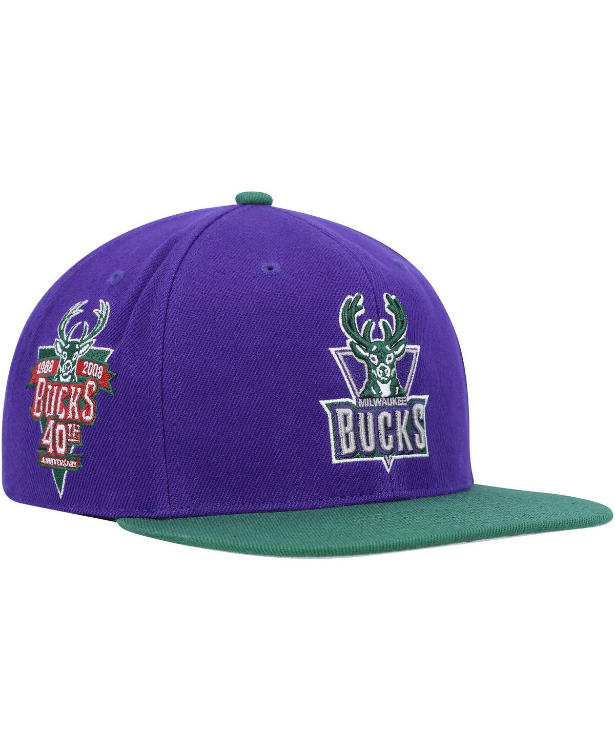 Mitchell & Ness Purple/hunter Green Milwaukee Bucks Hardwood Classics ...