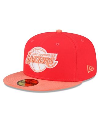 Men's New Era Red, Peach Los Angeles Lakers Tonal 59FIFTY Fitted Hat ...