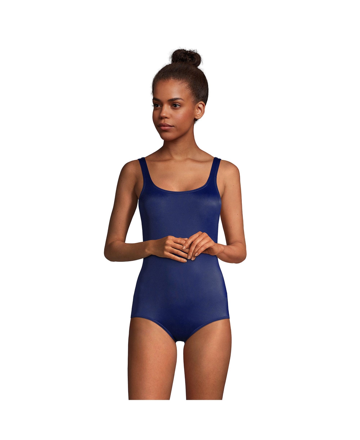 Click here for Lands End Petite Tugless Low Leg One Piece Swimsui... prices