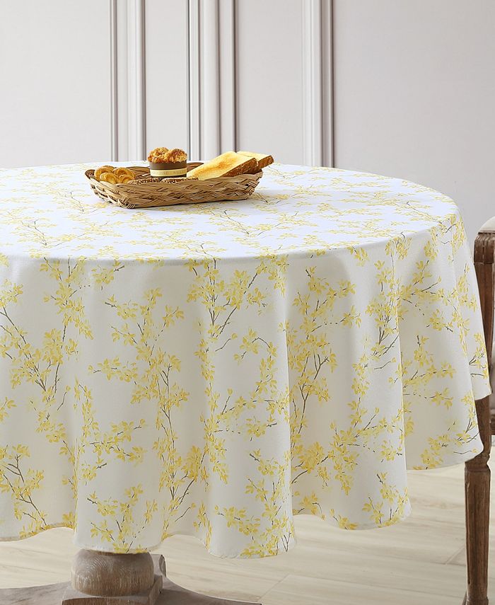 Laura Ashley Easy Care Pattern Tablecloth, 70" Round - Macy's