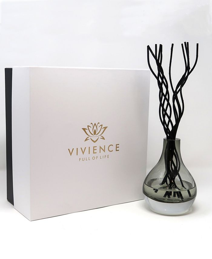 Vivience Gray Tinted Diffuser with Black Curved Reeds - Macy's