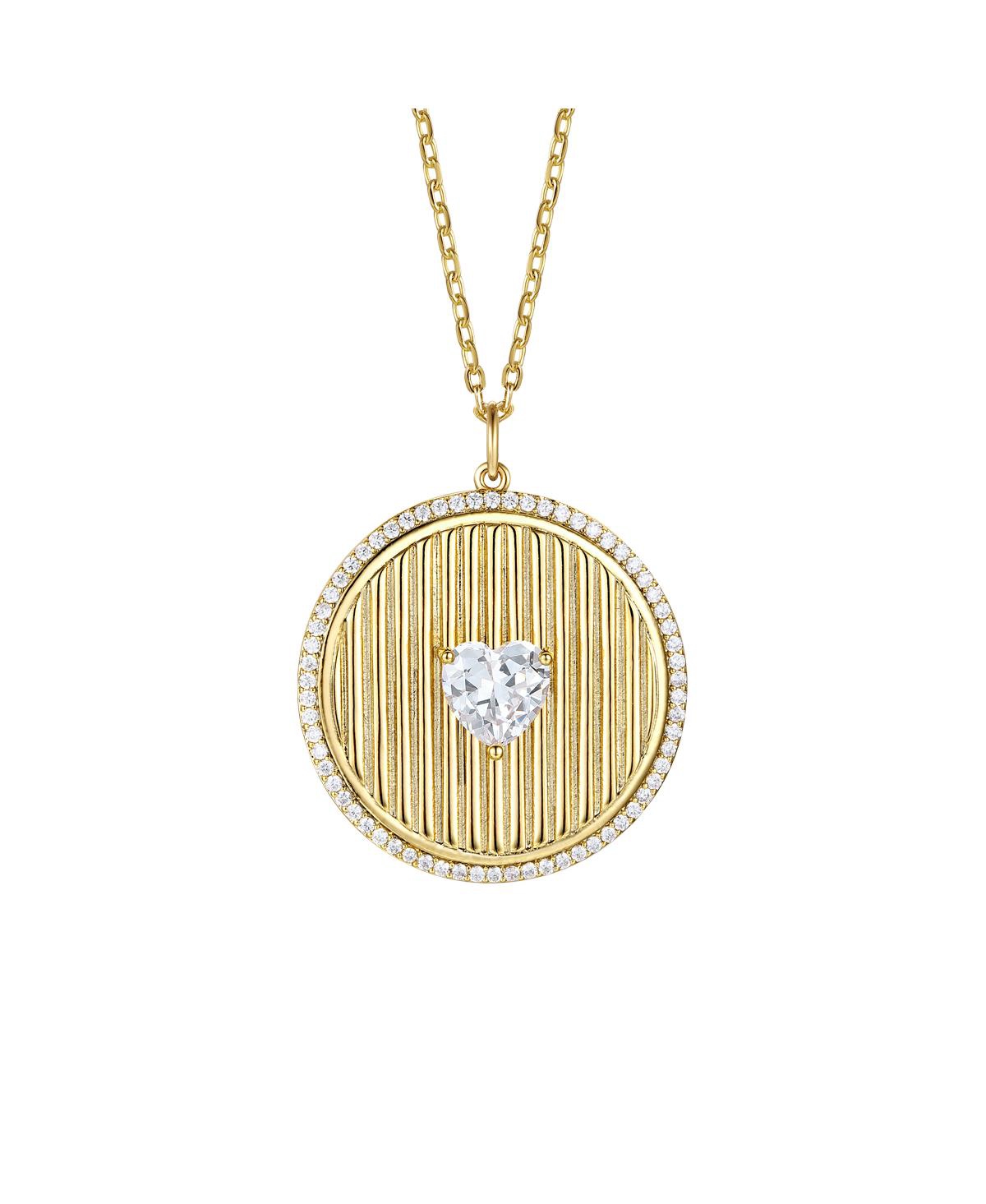 Click here for 14k Gold Plated with Cubic Zirconia Heart Medallio... prices