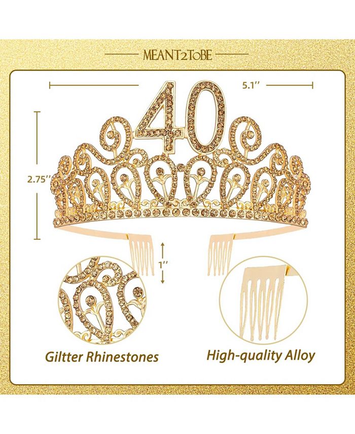 Meant2tobe 40th Birthday Sash and Tiara for Women - Fabulous Glitter ...
