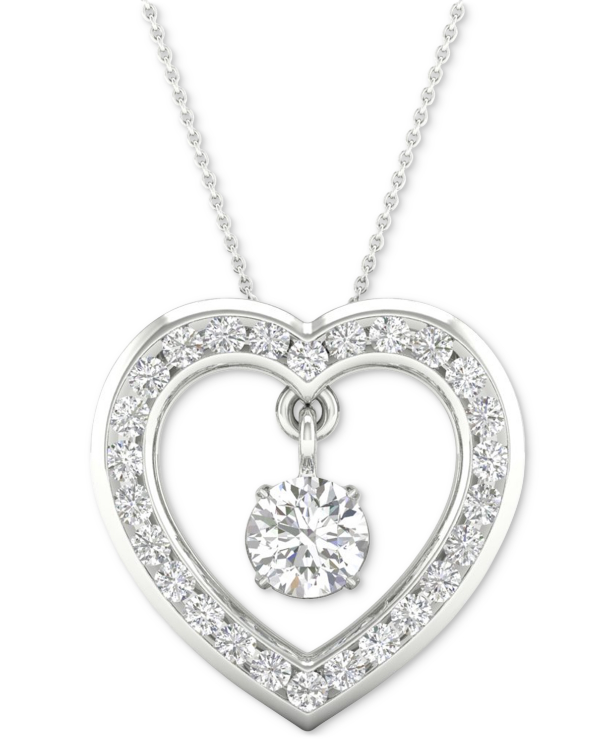 Click here for Diamond Orbital Heart Halo Pendant Necklace (1/3 c... prices