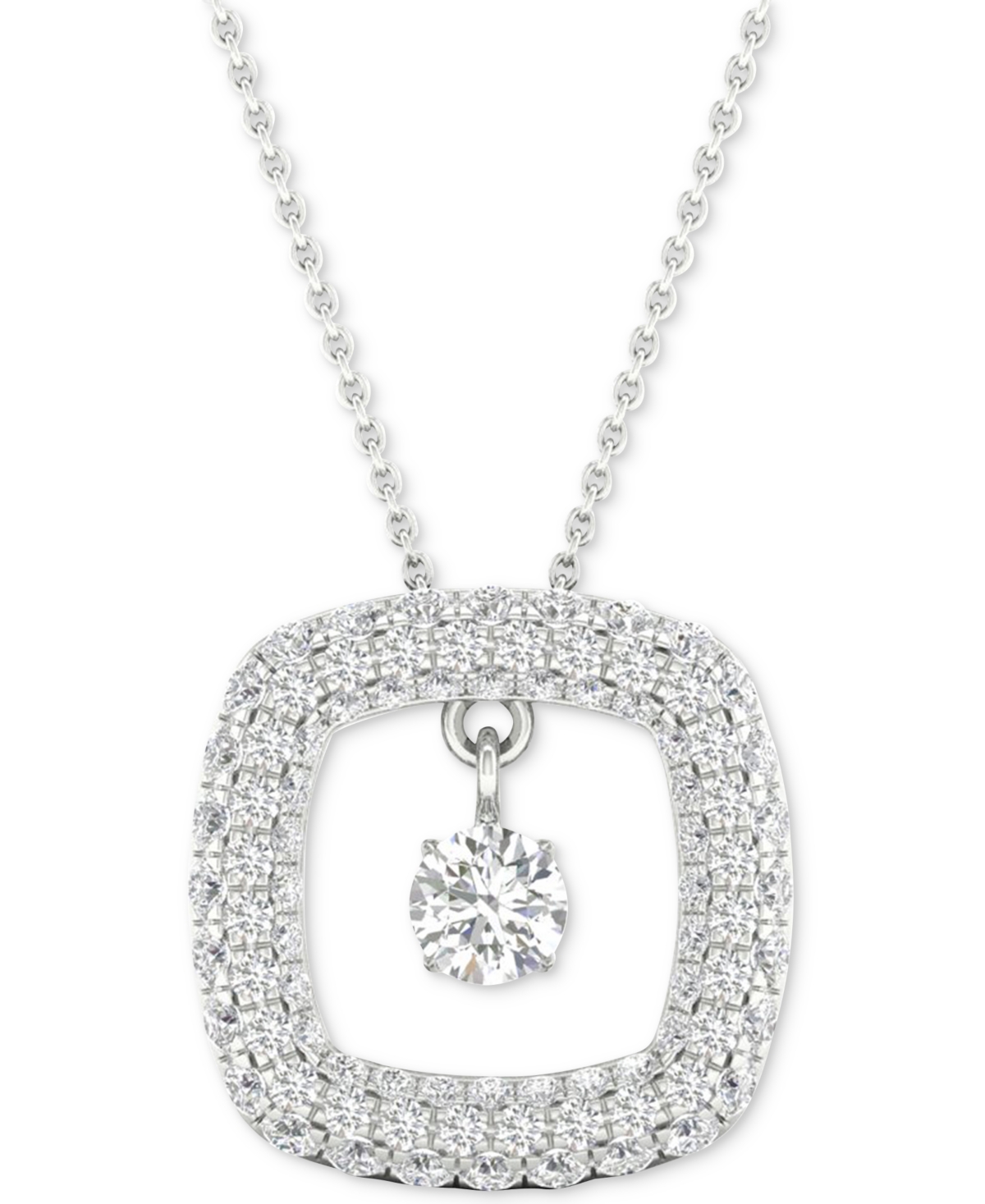 Click here for Diamond Orbital Square Halo Pendant Necklace (5/8... prices