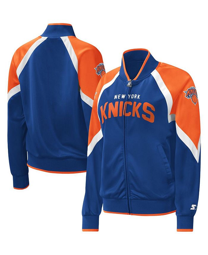 Starter Women's Blue New York Knicks Slam Dunk Raglan Full-Zip Track ...