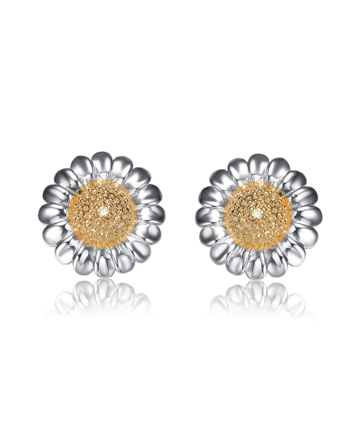 Click here for Sterling Silver Cubic Zirconia Two Tone Sunflower... prices