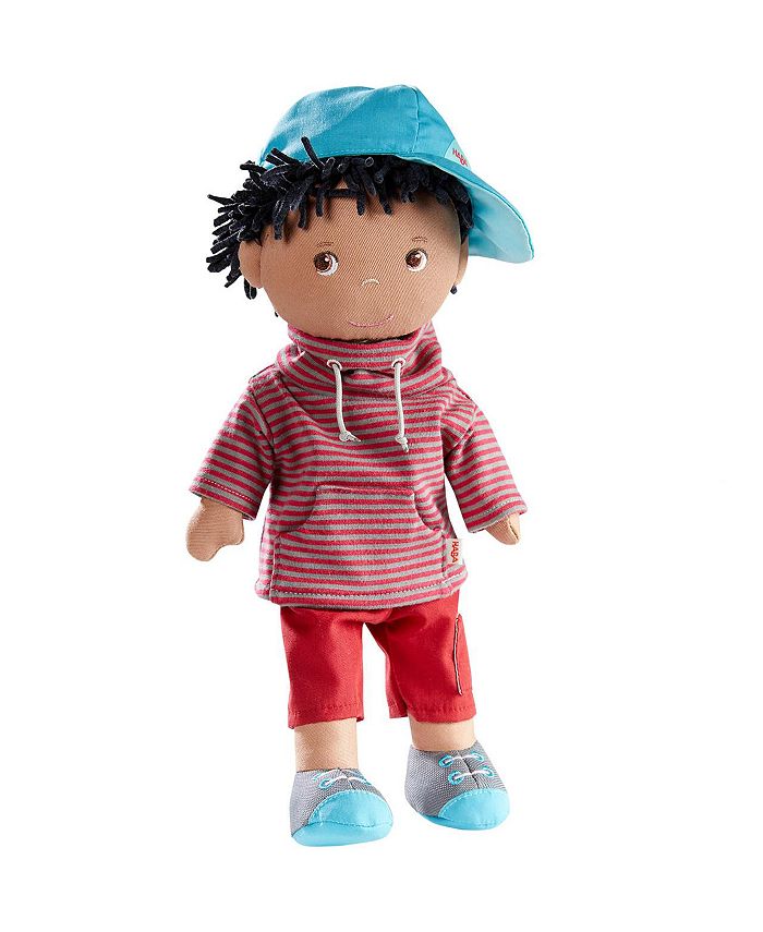 Haba William 12" Soft Boy Doll with Black Hair and Embroidered Face ...