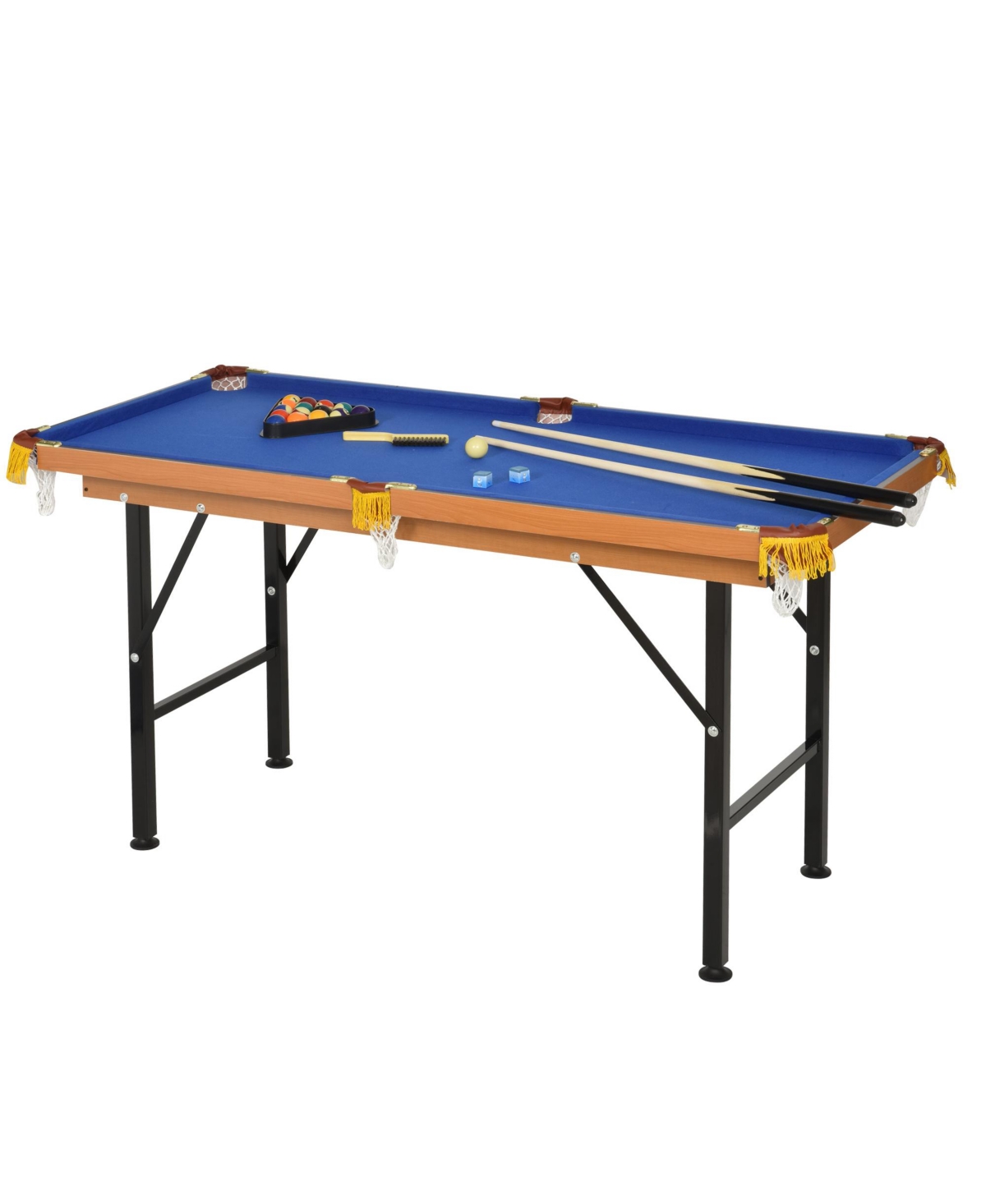 Soozier 55" Portable Folding Billiards Table Game Pool Table for Whole ...