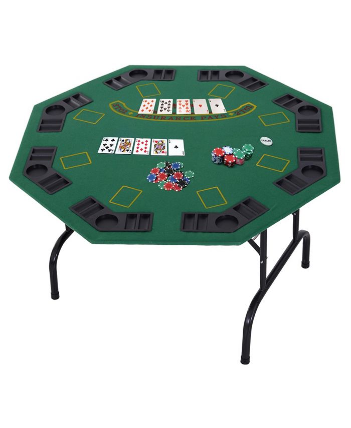 Soozier 47" 8 Player Folding Octagon Poker Table Blackjack Poker Game ...
