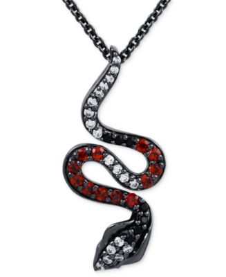 Enchanted Disney Fine Jewelry Rhodolite Garnet (3/8 ct. t.w.), Black ...