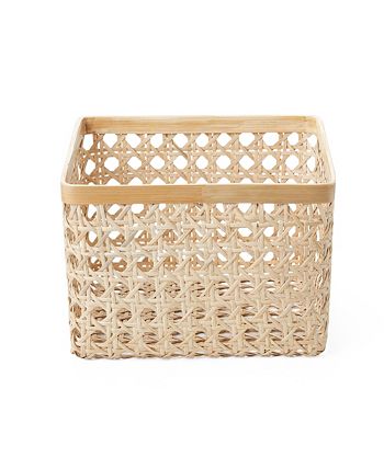 Baum 2 Piece Square Natural Cane with Bamboo Rim - Macy's
