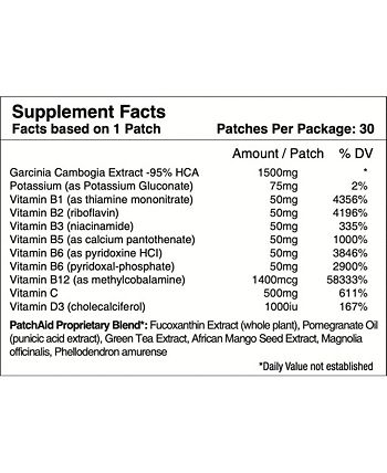PatchAid Metabolism Plus with Garcinia Cambogia Patch by (30-Day Supply ...