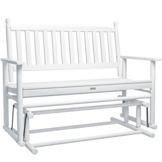 Outsunny Patio Glider Bench, Outdoor Swing Rocking Chair Loveseat with ...