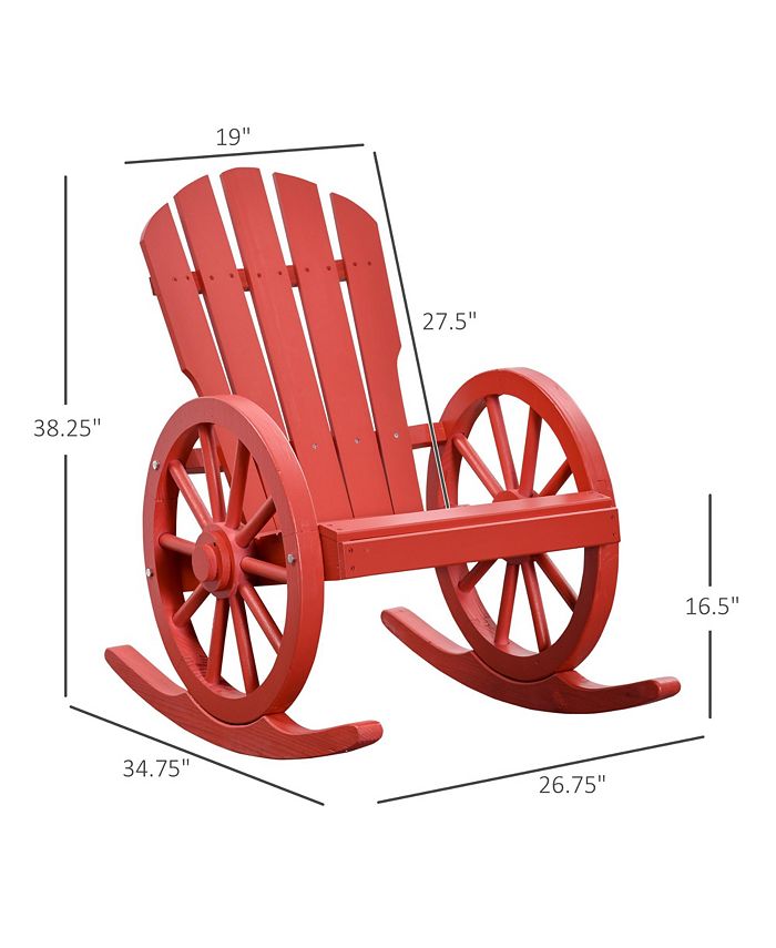 Outsunny Adirondack Rocking Chair with Slatted Design and Oversize Back ...