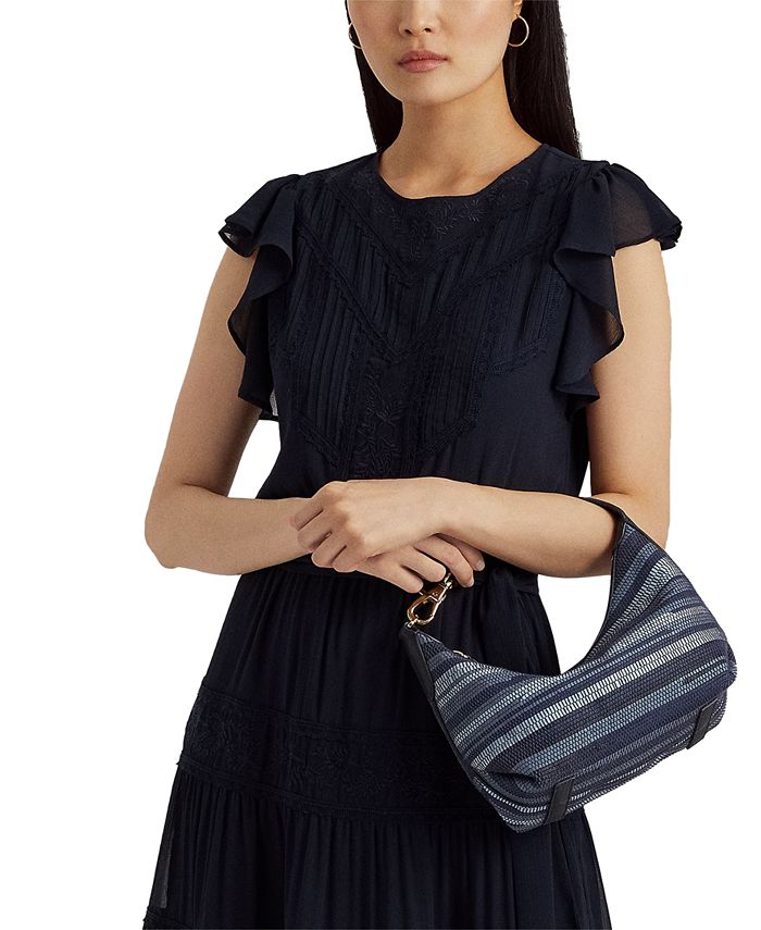 Lauren Ralph Lauren Kassie Medium Striped Shoulder Bag - Macy's