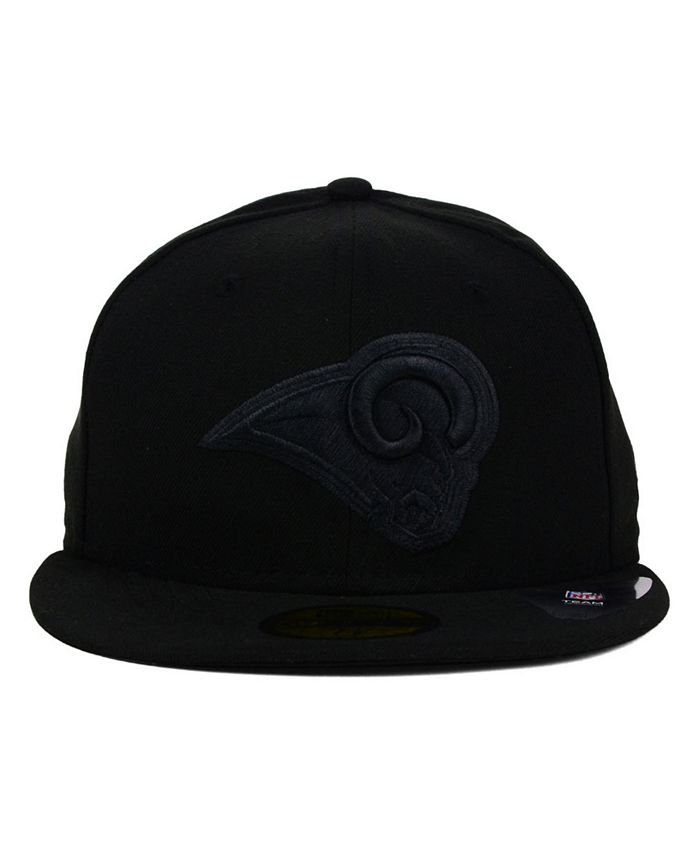 New Era Los Angeles Rams Black on Black 59FIFTY Fitted Cap - Macy's