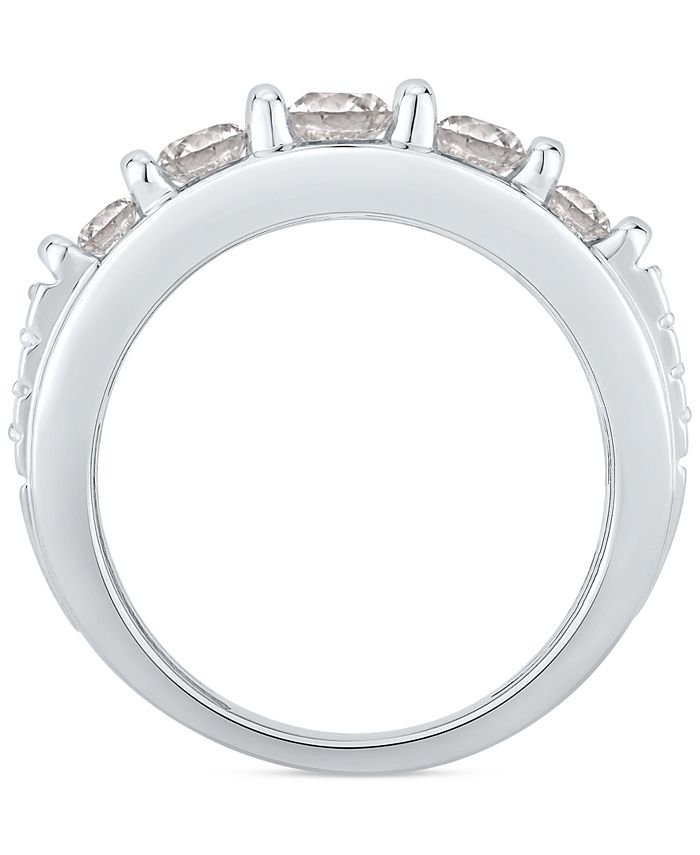 Macy's Men's Diamond Graduated Column Band (2 ct. t.w.) in 10k White ...