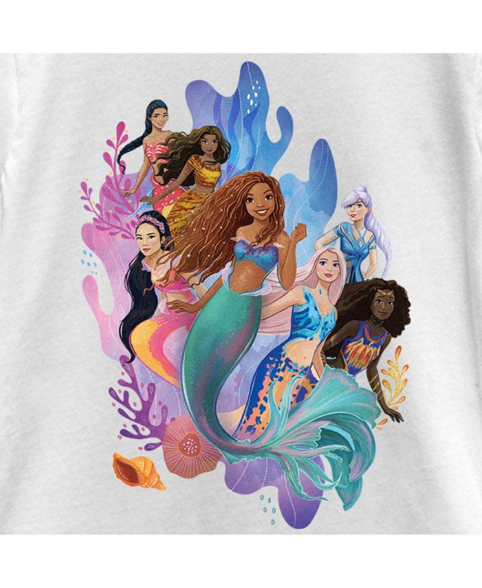 Disney Girl's The Little Mermaid Group of Mermaids Child T-Shirt - Macy's