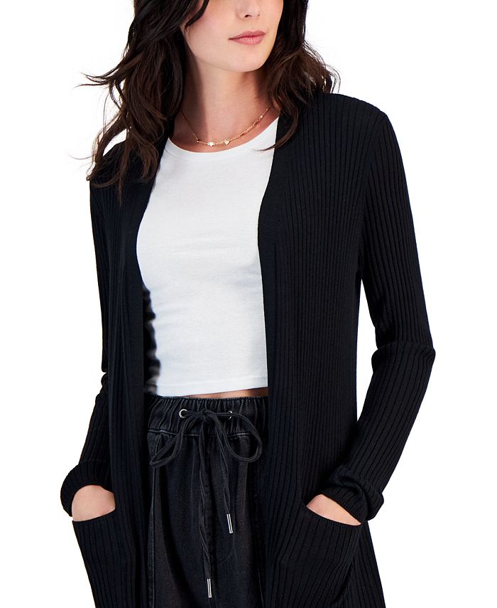 Hippie Rose Juniors' Ribbed Duster Cardigan - Macy's