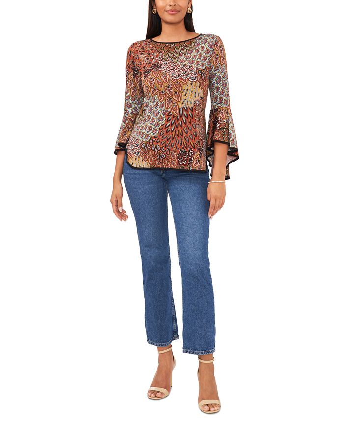 Sam & Jess Women's Bell-Sleeve Top - Macy's