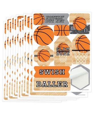Big Dot of Happiness Nothin' but Net Basketball Party Favor Sticker 12 ...