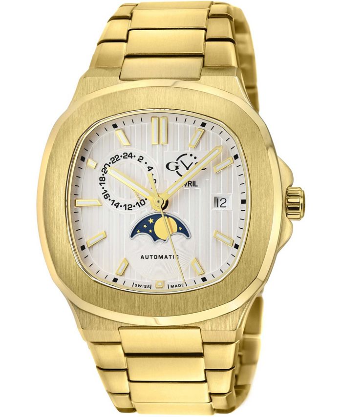 GV2 by Gevril Men's Potente Swiss Automatic Gold-Tone Stainless Steel ...
