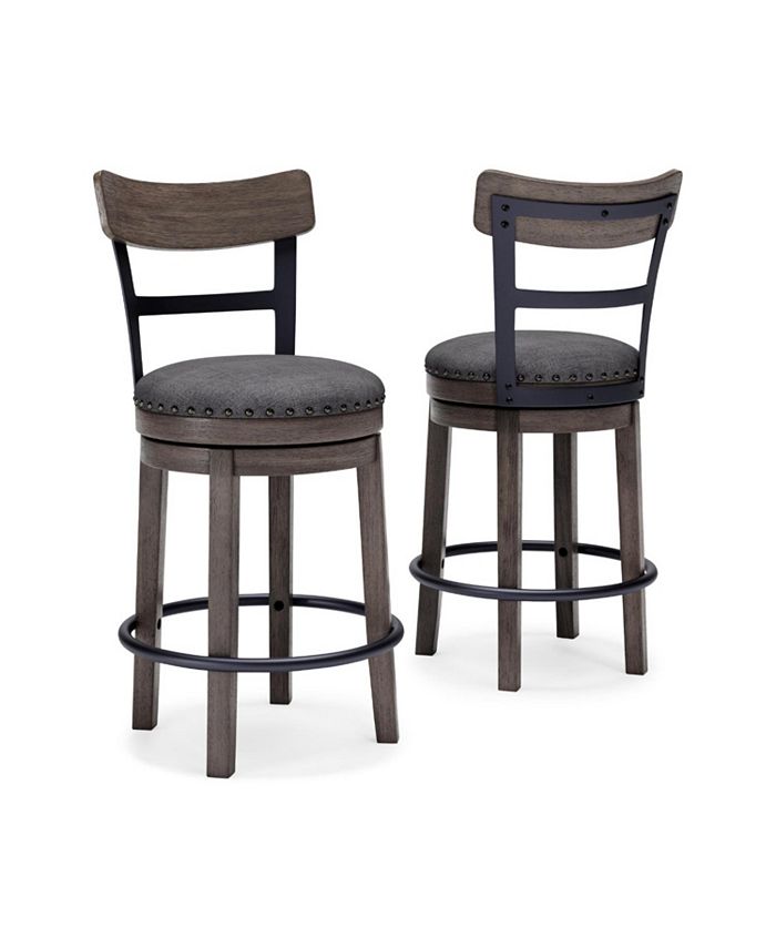 Signature Design By Ashley Caitbrook Upholstery Swivel Barstool - Macy's