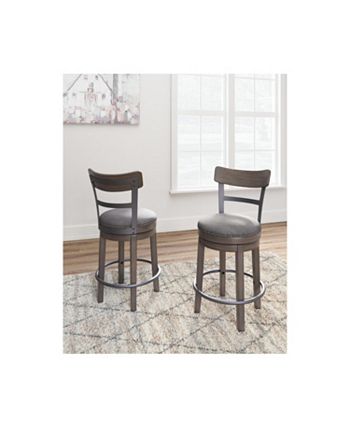 Signature Design By Ashley Caitbrook Upholstery Swivel Barstool - Macy's