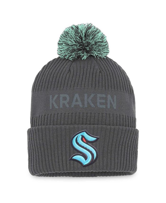 Fanatics Men's Charcoal Seattle Kraken Authentic Pro Home Ice Cuffed ...