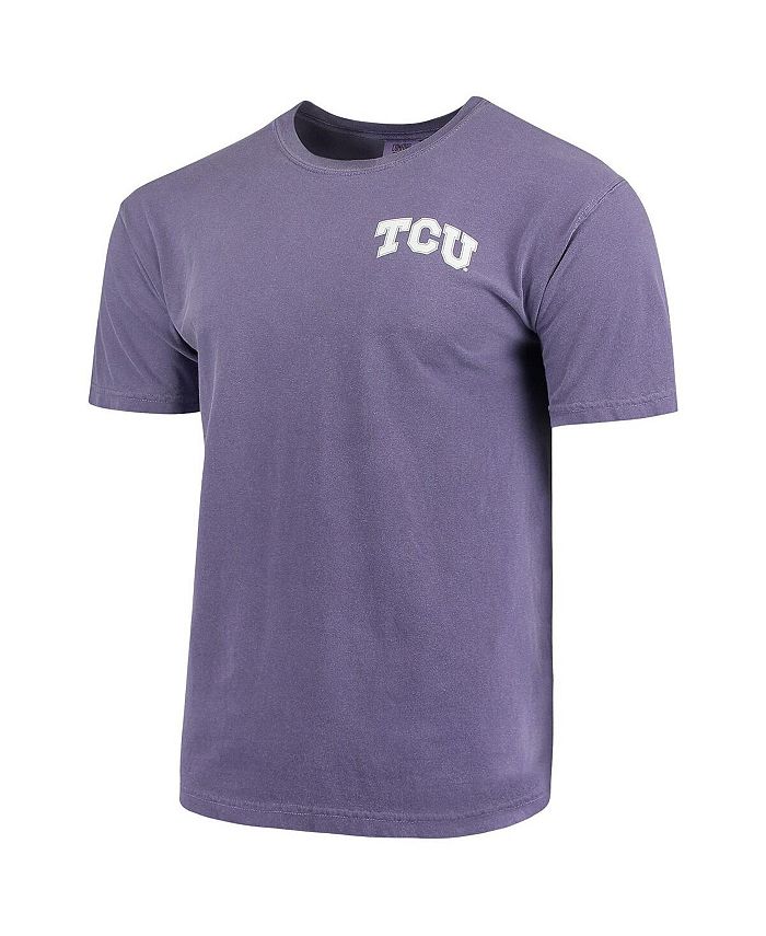 Image One Men's Purple TCU Horned Frogs Baseball Flag Comfort Colors T ...