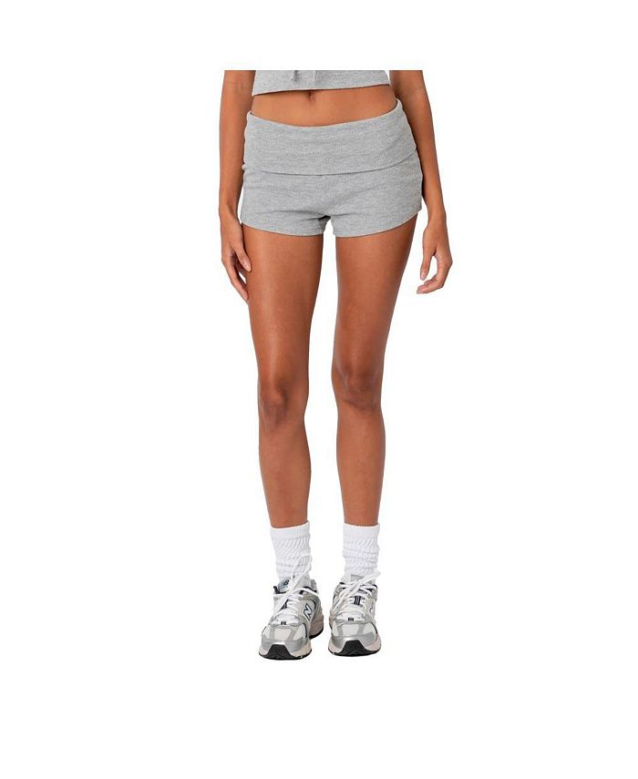 Edikted Women's Lizzy Foldover Waffle Shorts - Macy's