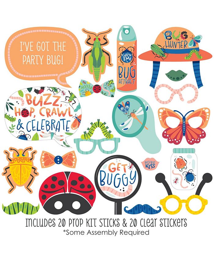 Big Dot of Happiness Buggin' Out Bugs Birthday Party Photo Booth Props ...