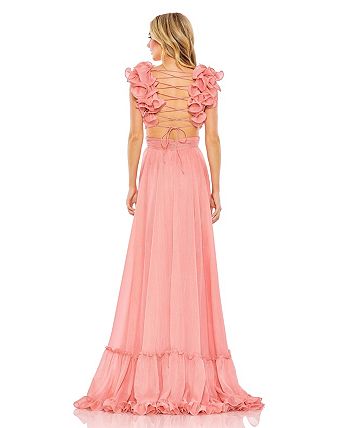 Mac Duggal Women's Ruffle Sleeve Sweetheart A Line Gown - Macy's