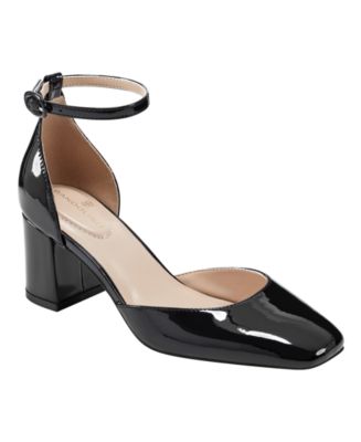 Bandolino Women's Lets Add Square Toe Block Heel Ankle Strap Pumps - Macy's