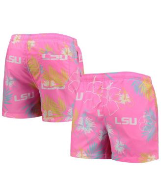 Mens Foco Pink Lsu Tigers Neon Floral Swim Trunks Macys