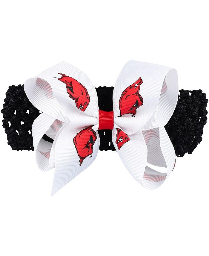 USA Licensed Bows Girls Infant Arkansas Razorbacks Logo Crochet ...