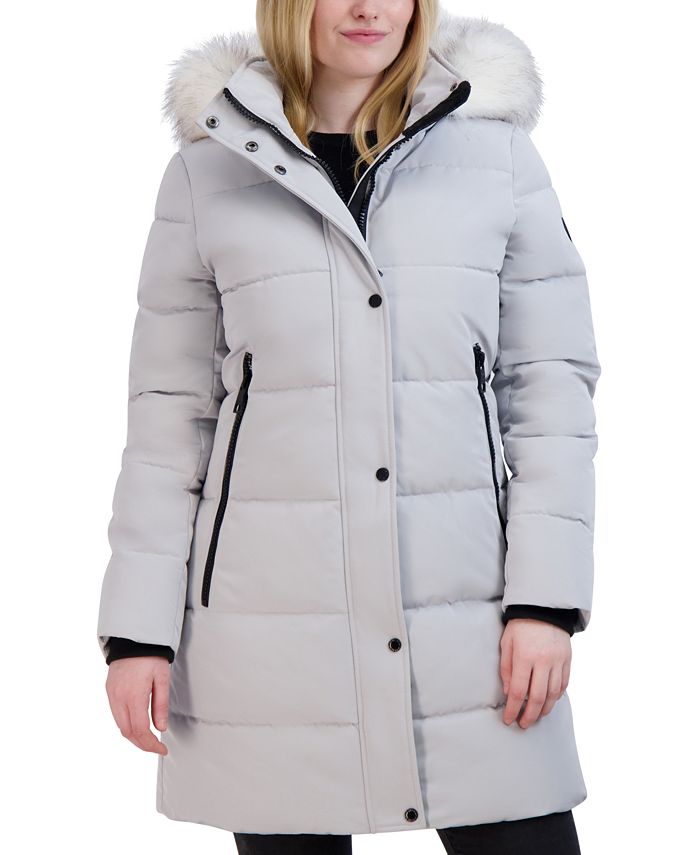 Nautica Women's Faux-Fur-Trim Hooded Puffer Coat - Macy's