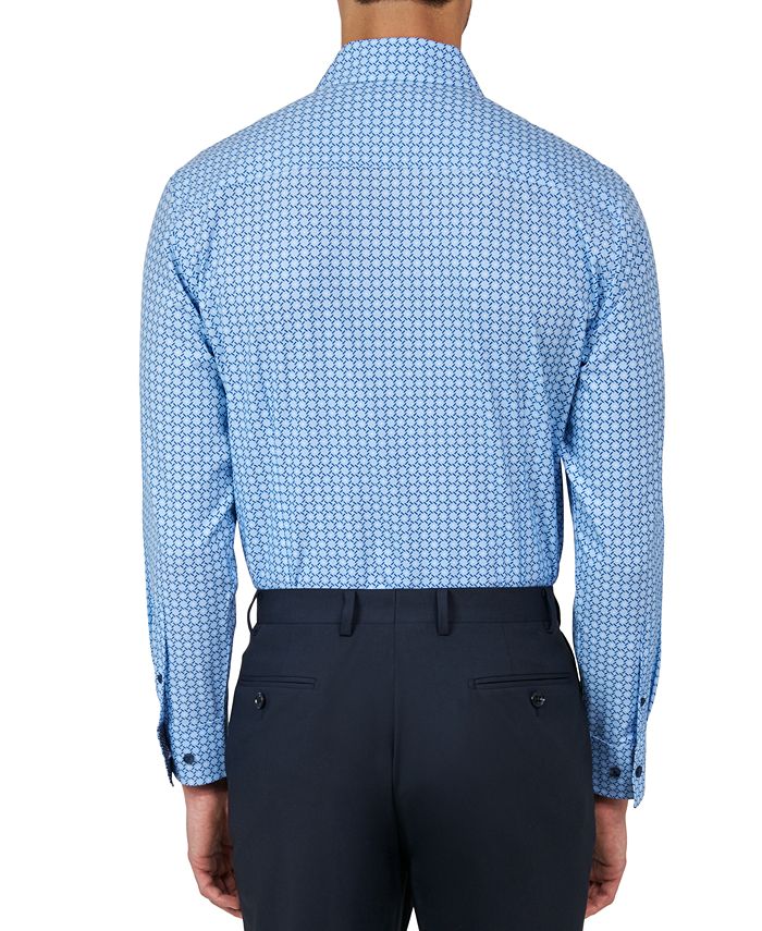 ConStruct Men's Slim-Fit Abstract Geo Print Stretch Cooling Dress Shirt ...