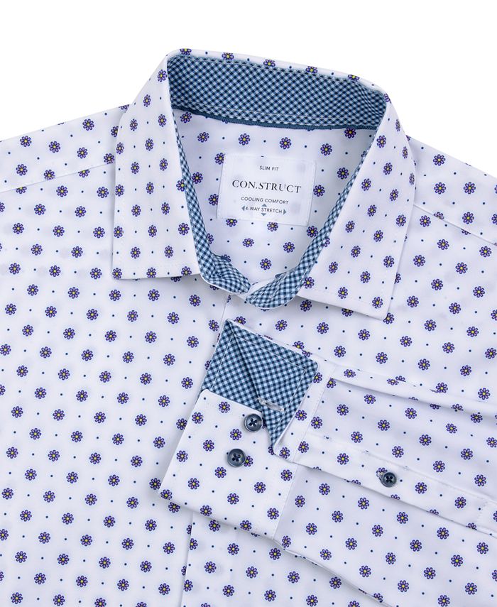ConStruct Men's Slim-Fit Daisy Print Performance Stretch Cooling Dress ...