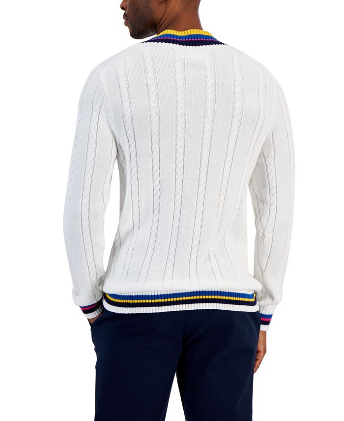 Club Room Men's Bright Color Tipped Varsity Sweater, Created for Macy's ...