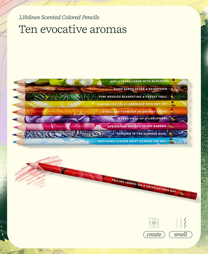 Lifelines Rub & Sniff Scented Colored Pencils - 10 Pack Infused with Essential Oil Blends - Macy's