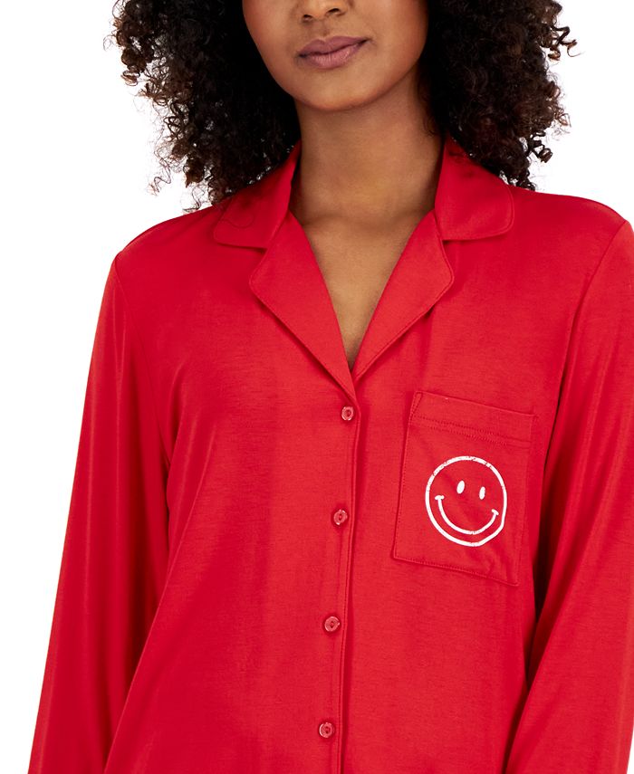 Jenni Women's Supersoft Notched-Collar Pajamas Set, Created for Macy's ...