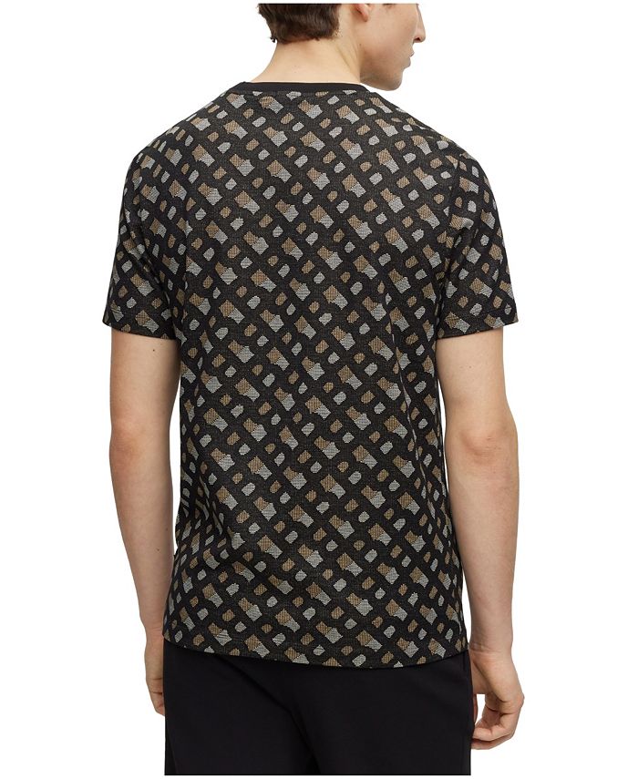 Hugo Boss Men's Monogram Jacquard Regular-Fit T-shirt - Macy's