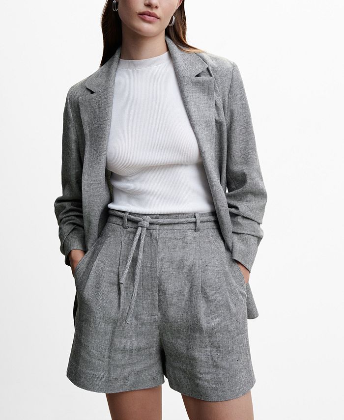 MANGO Women's Linen Drawstring Shorts - Macy's