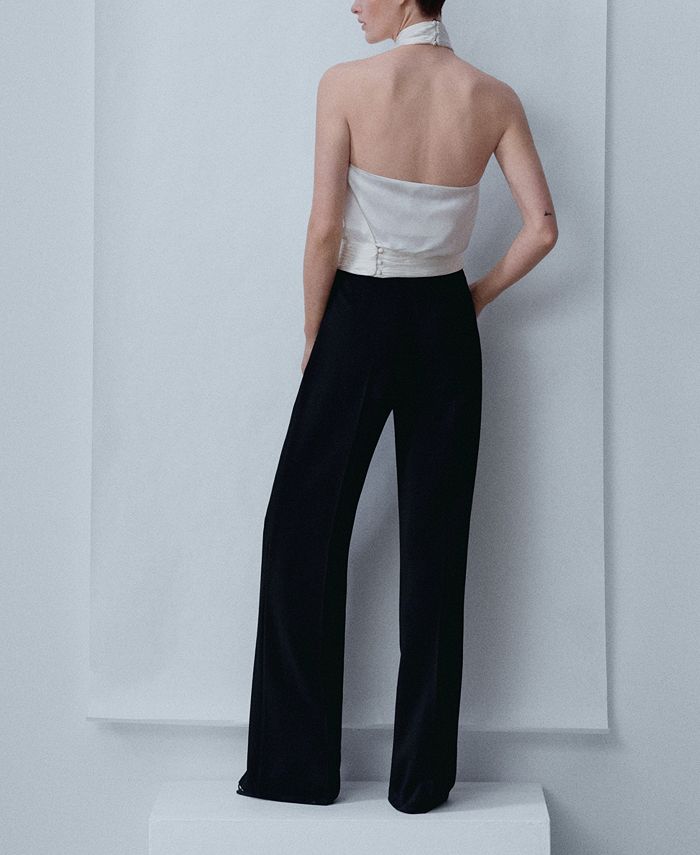 MANGO Women's Maxi Flower Halter Top - Macy's